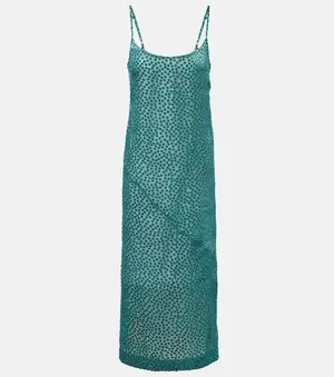 Dries Van Noten Polka-dot Devoré Slip Dress