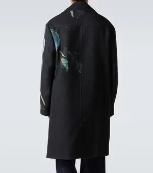 Dries Van Noten Double-breasted Printed Jacquard Coat