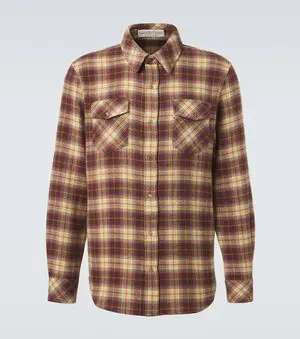 GOD'S TRUE CASHMERE Plaid Cashmere Shirt With Sunstone Multicoloured