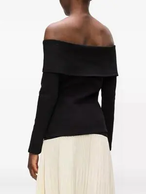 Karl Lagerfeld Off-shoulder Buttoned Top