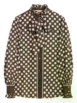 Women's Ruffle Polka Dot Shirts