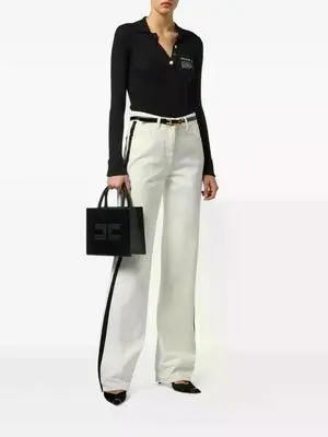 Elisabetta Franchi Ribbed Polo Shirt