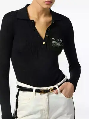 Elisabetta Franchi Ribbed Polo Shirt