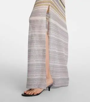 Missoni Sequined Striped Lame Maxi Dress