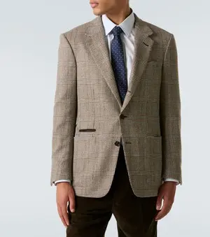 Dunhill Checked Wool And Cashmere Blazer