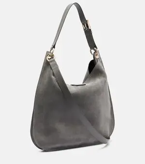 TOM FORD Tara Large Suede Crossbody Bag - Grey