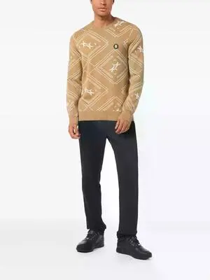 BILLIONAIRE Geometric-pattern Wool Pullover