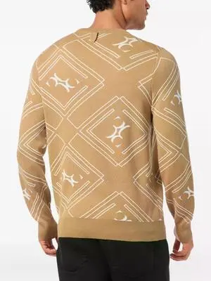 BILLIONAIRE Geometric-pattern Wool Pullover