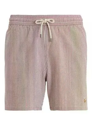 Polo Ralph Lauren Traveler Striped Swim Shorts - Red