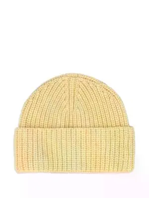 Giada Benincasa Ribbed Patch Beanie - Yellow