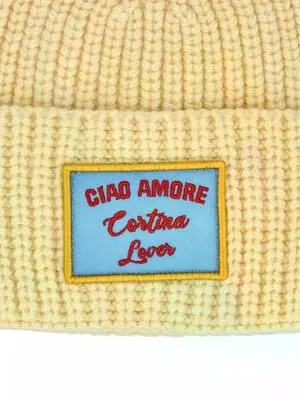 Giada Benincasa Ribbed Patch Beanie - Yellow