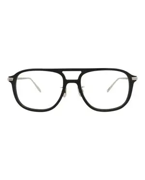Berluti Aviator Frame Acetate Optical Frames - Black Silver Transparent (bl50006u/55/001)