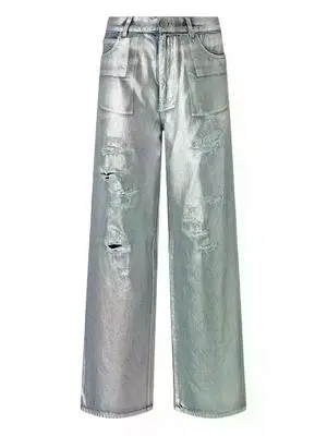 Pinko Metallic Distressed Jeans