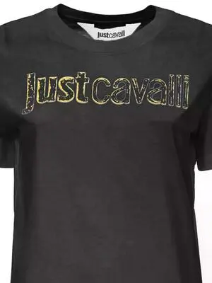 Just Cavalli Embellished Logo T-shirt - Black