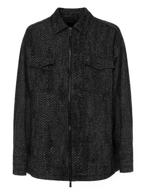 Just Cavalli Herringbone Zip-front Jacket
