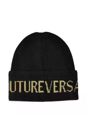 Versace Logo-jacquard Beanie - Black