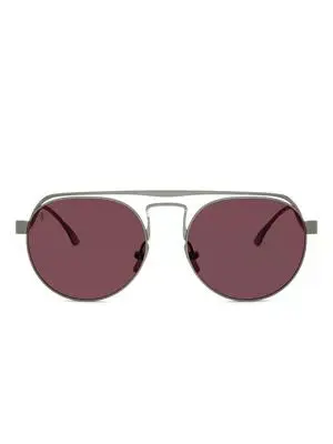 FERRARI Round-frame Double-bridge Sunglasses - Grey