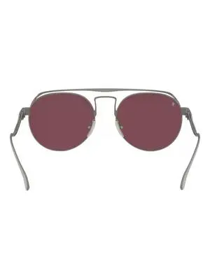 FERRARI Round-frame Double-bridge Sunglasses - Grey