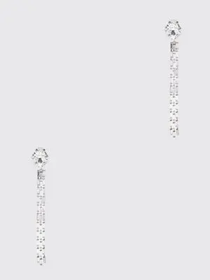 Alessandra Rich Crystal Dangle Earrings - Silver