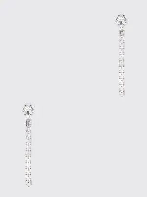 Alessandra Rich Crystal Dangle Earrings - Silver