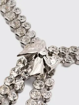 Alessandra Rich Crystal Bow Necklace
