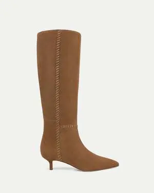 Veronica Beard Lisa Kitten-Heel Boots Chestnut
