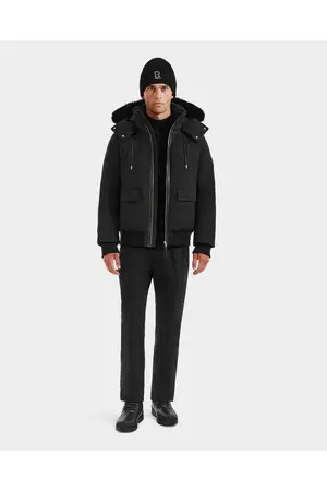 Rudsak Down Bomber Jacket With Faux Fur Trim - Black