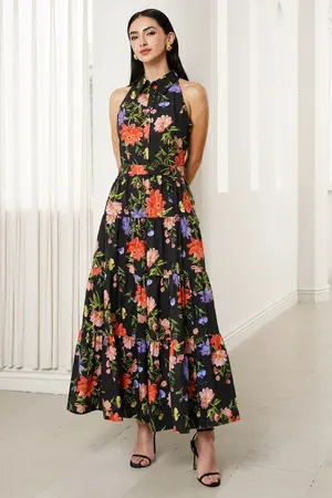 Yumi Kim Dara Floral Print Halter Maxi Dress