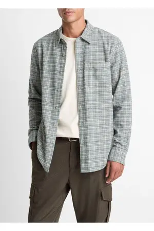 Vince Highclere Plaid Cotton Button-front Shirt