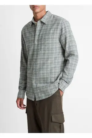 Vince Highclere Plaid Cotton Button-front Shirt