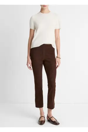 Vince Suede Split-hem Cropped Pant