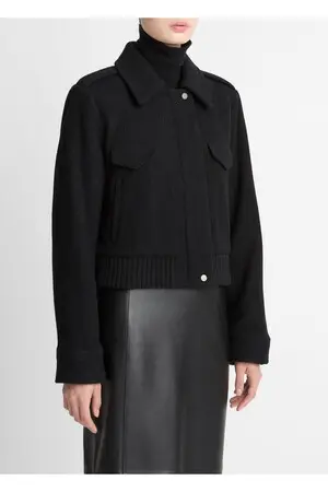 Vince Italian Wool-blend Cropped Jacket