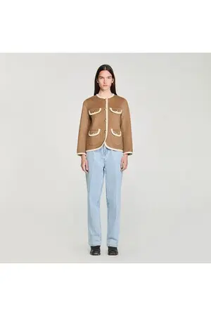 Sandro Double-faced Jacket - Natural