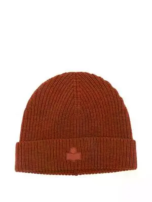 MARANT Ribbed Logo Beanie - Brown