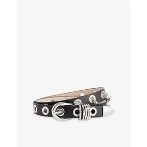 DEHANCHE Ring-Embellished Leather Belt