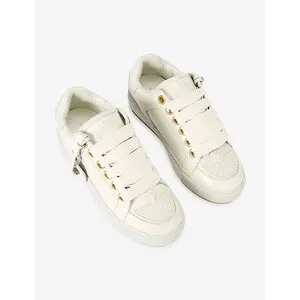 Kurt Geiger Southbank Leather Trainers - Bone
