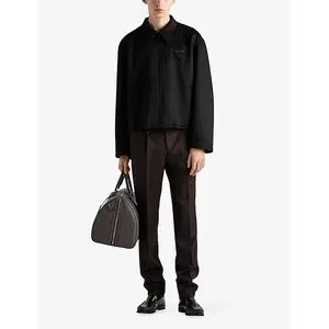 Prada Logo-embellished Wool And Cashmere Blouson Jacket