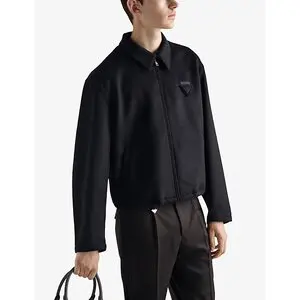 Prada Logo-embellished Wool And Cashmere Blouson Jacket