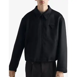 Prada Logo-embellished Wool And Cashmere Blouson Jacket