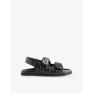 Gucci Marmont Gg Leather Flat Sandals