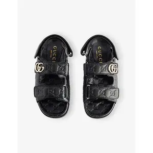 Gucci Marmont Gg Leather Flat Sandals