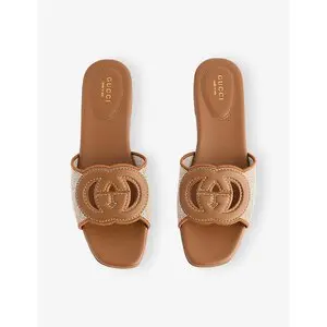 Gucci Blondie Canvas Flat Sandals