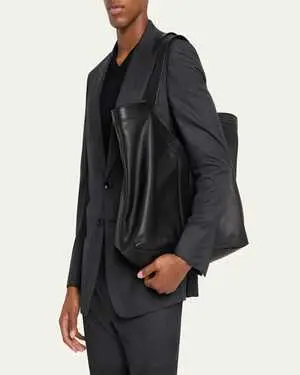 Saint Laurent Giant Y Grainy Leather Tote Bag - Black