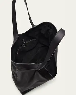 Saint Laurent Giant Y Grainy Leather Tote Bag - Black
