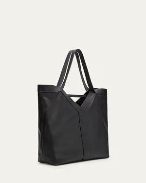 Saint Laurent Giant Y Grainy Leather Tote Bag - Black