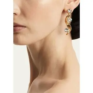 Oscar De La Renta Crystal Wave Drop Earrings - Blue Multi