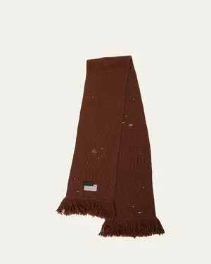 MAISON MARGIELA Wool-blend Scarf - Brown Melange