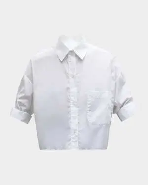 Women's White Cropped Shirts