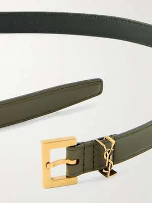 Saint Laurent Leather Belt - Army Green