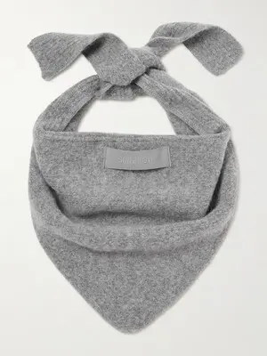 Jacquemus Appliquéd Brushed Knitted Scarf - Gray